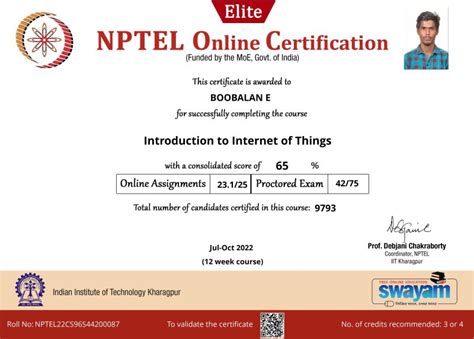 Boobalan E On Linkedin Iot Nptel Certificationcomplete Iitkharagpur