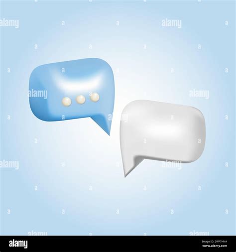 3d Blue And White Bubble Speeches Messenger Dialogue Vector Illustration Design Chat