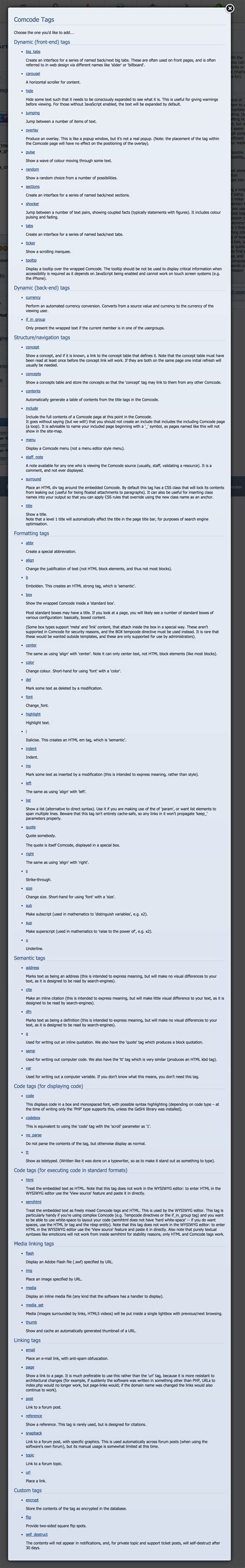 composr tutorial comcode and the attachment system composr cms your data your privacy your