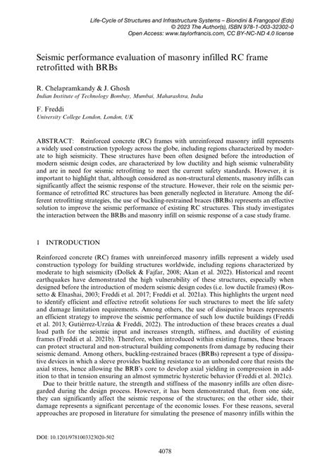 Pdf Seismic Performance Evaluation Of Masonry Infilled Rc Frame Retrofitted With Brbs