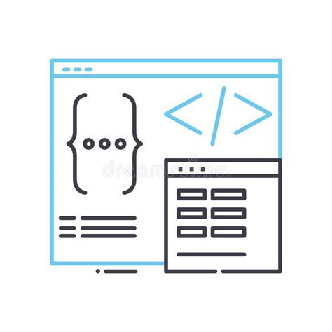 Software Programming Line Icon Outline Symbol Vector Illustration