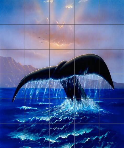 Tile Mural Bathroom Backsplash Sunrise Dive By Jeff Wilkie