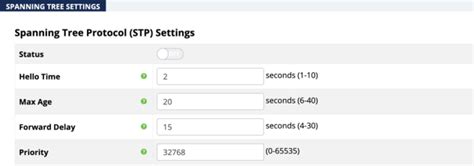 Spanning Tree Settings