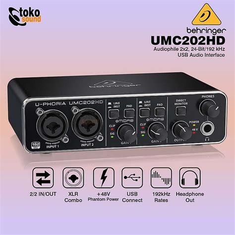 Recording And Daw Soundcard Usb Audio Interface Behringer Umc202hd