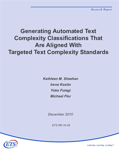 pdf generating automated text complexity classifications that are