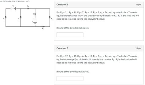 Solved Use The Following Circuit For Questions And Chegg Com