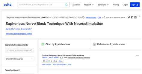 [citation Report] Saphenous Nerve Block Technique With Neurostimulation