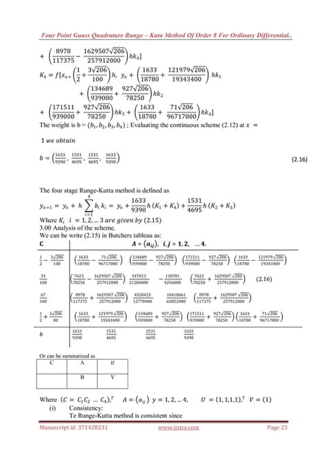 Four Point Gauss Quadrature Runge Kuta Method Of Order 8 For Ordinary