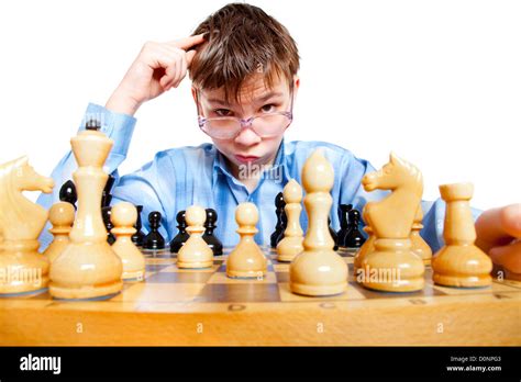 Nerd Play Chess Stock Photo Alamy