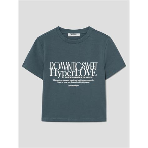 에잇세컨즈 코튼 스판 그래픽 크롭 티셔츠 카키 324742gy1h