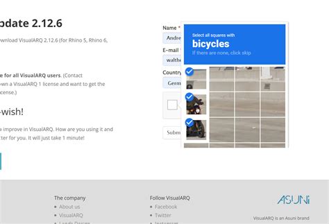 Cannot Dowload Update Because Of ReCAPTCHA VisualARQ McNeel Forum