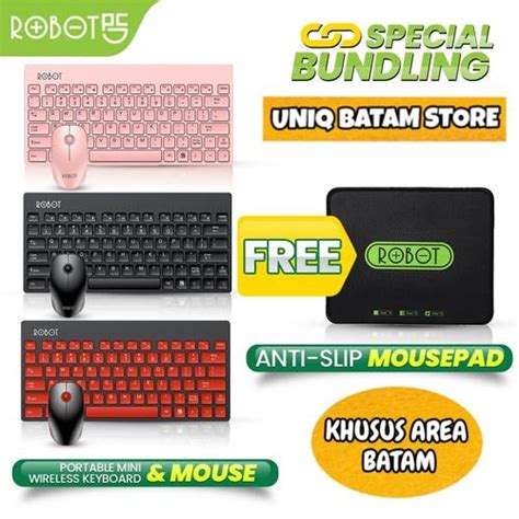 Jual Robot Km3000 Portable Mini Wireless Keyboard And Mouse Combo [ Random ] Kota Batam Uniq