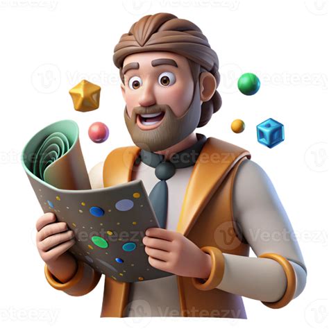 Dramatic Contemporary Researcher Deciphering Ancient Script Cutout Focused Gaze Exclusive