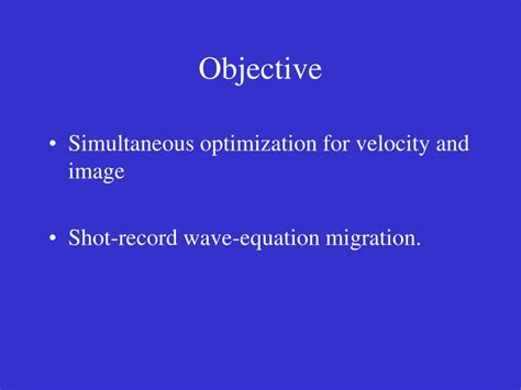 Ppt An Automatic Wave Equation Migration Velocity Analysis By Differential Semblance