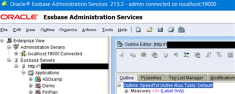 Oracle Epm Planningessbase In Place Upgrade To 11215 Essbase Administration Console