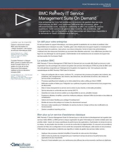 Bmc Remedy It Service Management Suite On Bmc Software