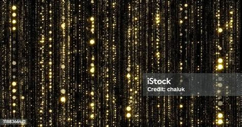 황금 반짝이 스레드 커튼 보케 스파크와 흐르는 빛 입자 골드 반짝이 비 떨어지는 흐름 배경 마법 빛나는 반짝임 눈부심 3차원 형태에 대한 스톡 벡터 아트 및 기타 이미지
