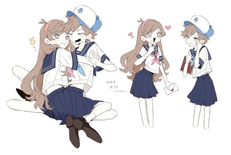 Mabel Pines And Dipper Pines Gravity Falls And 1 More Drawn By Izm