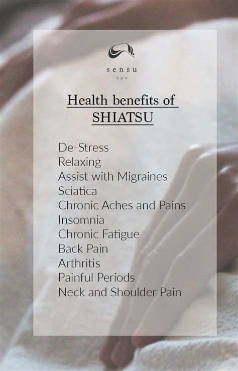 Japanese Shiatsu Massage Sensu Spa