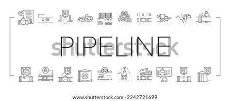 Pipeline Construction Collection Icons Set Vector Stock Vector Royalty Free 2242721699