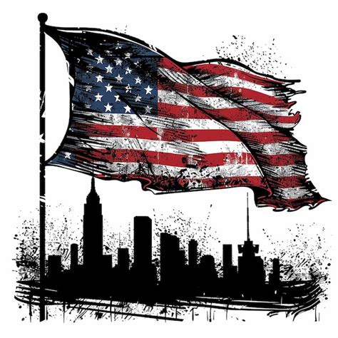 Premium Vector American Flag Without The Pole Illustration Carton Style