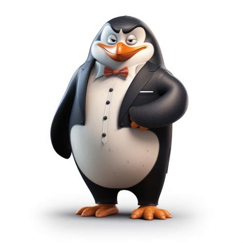 Premium Photo Realistic And Detailed Animated Penguin In Tuxedo