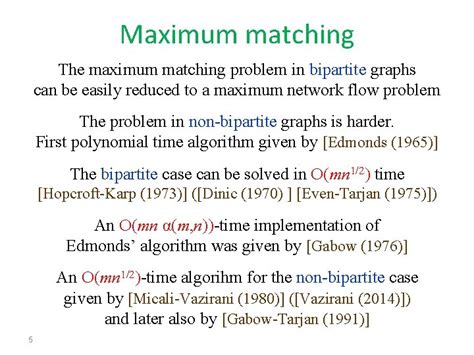 Analysis Of Algorithms Maximum Matching Uri Zwick April