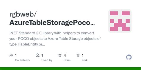 Github Rgbwebazuretablestoragepococonverter Net Standard 20 Library With Helpers To