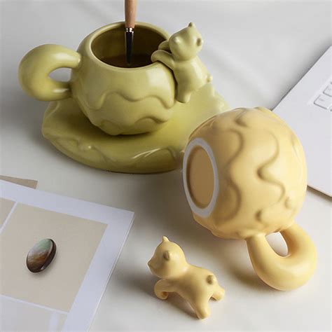 Bear Drip Mug And Saucer Apollobox