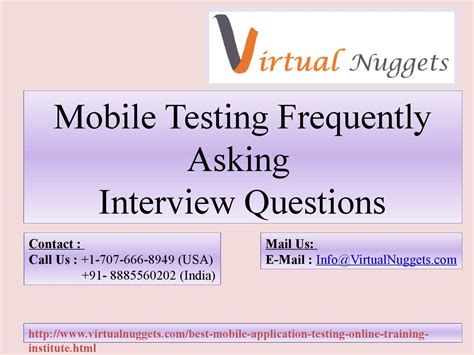 Mobile Testing Interview Questions By Virtualnuggets Issuu