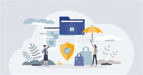 Omnibus Directive As Eu Regulation For Customer Rights Tiny Person Concept Stock Vector