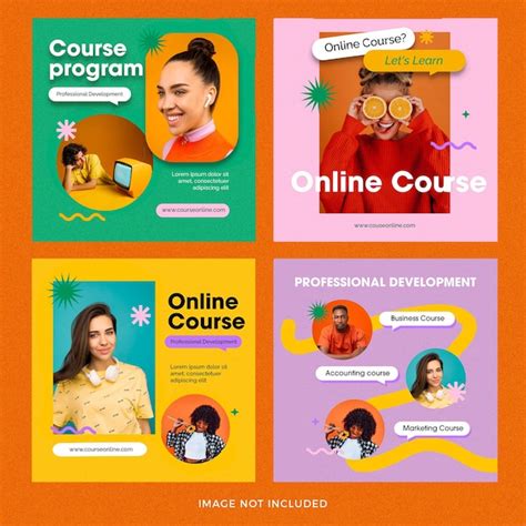Premium Psd Psd Online Course Instagram Post Set