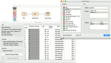 Edit Domain — Orange Visual Programming 3 Documentation