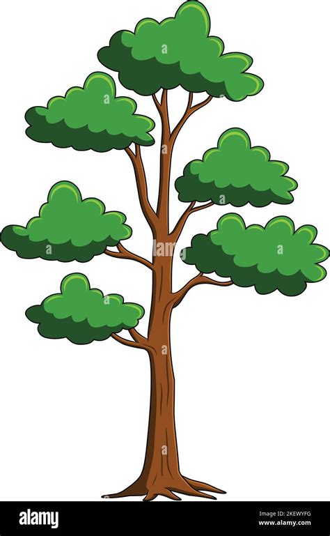 Beautiful Simple Tree Cartoon Vector Illustration Stock Vector Image