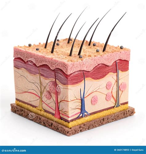 Integumentary System With Epidermis Surface Layer Structure Outline Diagram Vector Illustration
