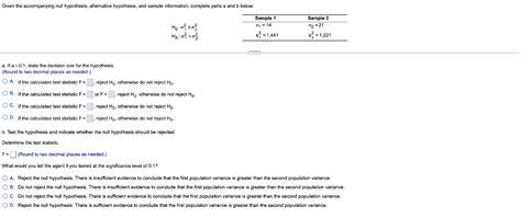 solved given the accompanying null hypothesis alternative