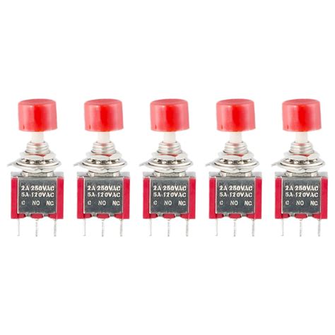 5 X3pin 2 Position Self Resetting Toggle Switch On Off Dpdt Toggle