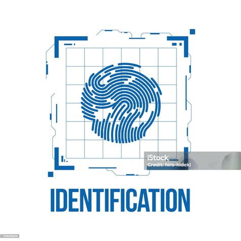 미래 지향적인 스타일에 손가락 스캔입니다 미래 Hud 인터페이스와 생체 인식 Id입니다 지문 스캐닝 기술 개념 그림 식별 시스템