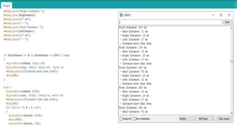 Coding Of Front Sensor With Serial Monitor Of Arduino Ide Download