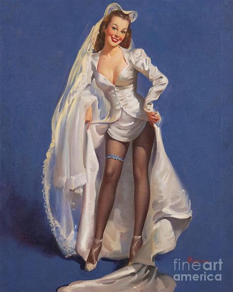 Gil Elvgren Something Borrowed Something Blue 1947 Painting By