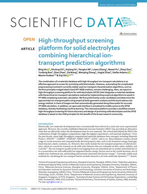 Pdf High Throughput Screening Platform For Solid Electrolytes