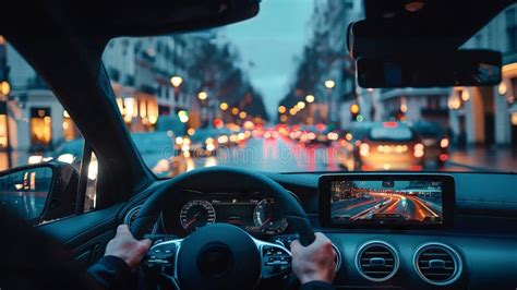 a driver experiencing the convenience of ai driven transportation stock illustration