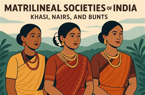 Matrilineal Societies Of India Khasi Nairs And Bunts