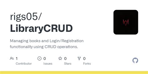 Github Rigs05librarycrud Managing Books And Loginregistration Functionality Using Crud