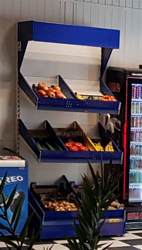 Метален стелаж за плодове и зеленчуци Търговско и ресторантьорско оборудване Слънчев