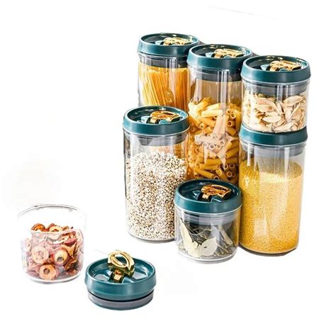 Badu Bg 600ml 2000ml Лек луксозен буркан Пластмасов резервоар за съхранение с повдигащ пръстен