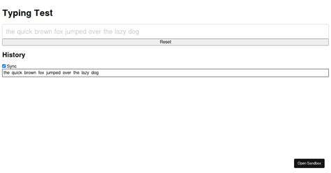 Monkey Typing Test Codesandbox