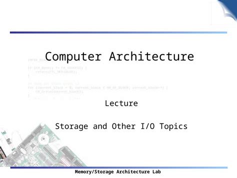 Ppt Memorystorage Architecture Lab Computer Architecture Lecture