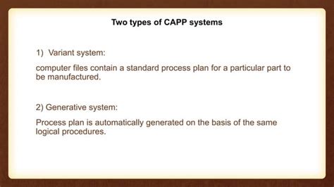Computer Aided Process Planning Ppt
