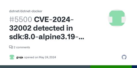 cve 2024 32002 detected in sdk 8 0 alpine3 19 amd64 · issue 5500